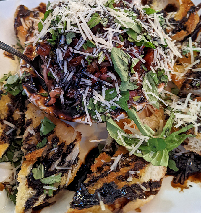 Whoever said "beauty is on the inside" clearly had this bruschetta in mind&mdash;rustic bread topped with a garden's worth of fresh ingredients.