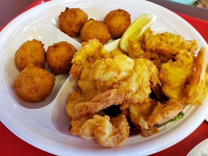 Butterfly shrimp and hush puppies: the dynamic duo of Eastern Shore comfort. Like finding the perfect dance partner who never steps on your toes.