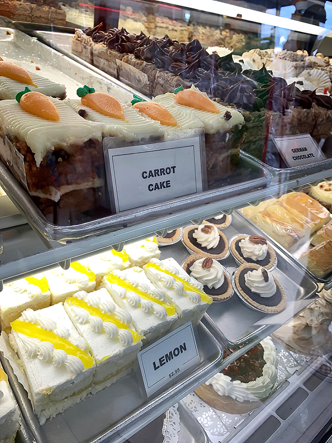 Carrot cake that actually tastes like someone cared. Those little decorative carrots aren't just cute &ndash; they're promising you've found the real deal among a world of imposters.