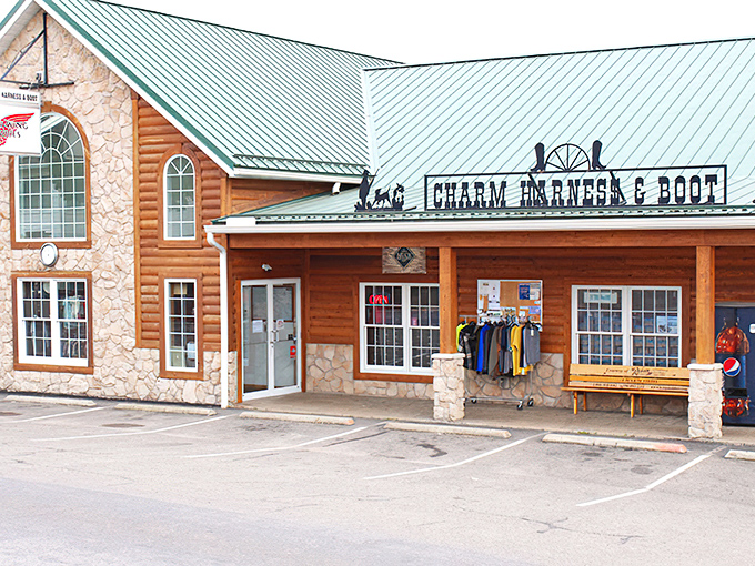Charm Harness & Boot Store—where leather goods aren't "vintage-inspired" but genuinely practical. The smell alone is worth the trip!