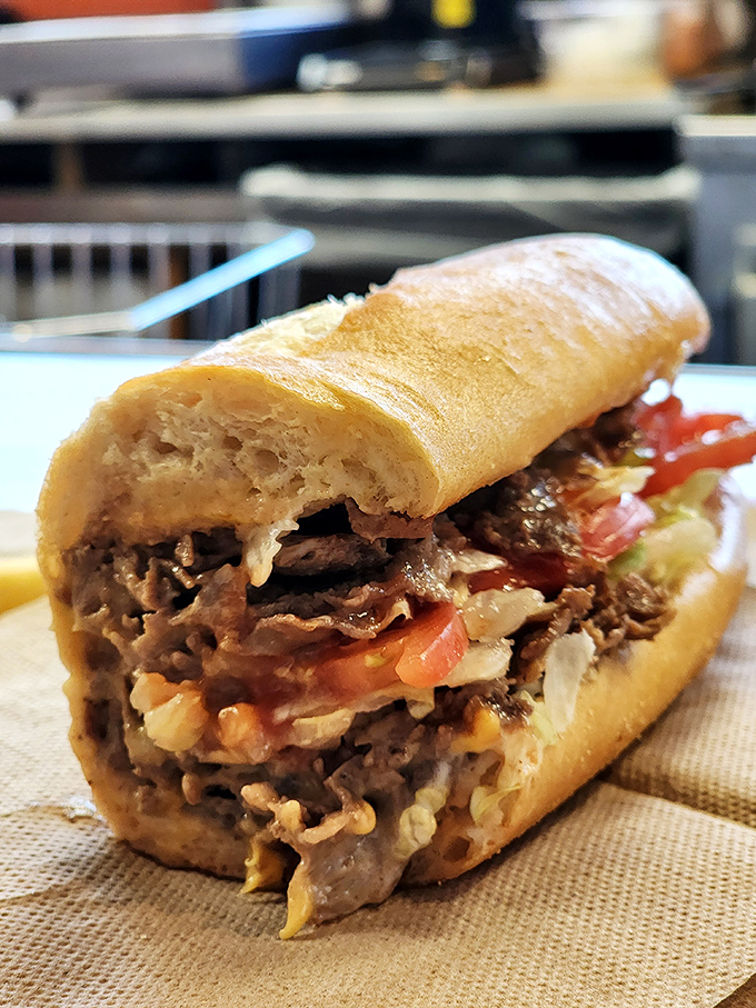 Behold the cheesesteak&mdash;a symphony of thinly sliced beef, melted cheese, and fresh veggies on a roll that's both sturdy and yielding. 