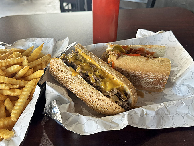 The holy trinity of Philadelphia dining: properly chopped meat, melted cheese that doesn't overwhelm, and a roll that's both sturdy and yielding.