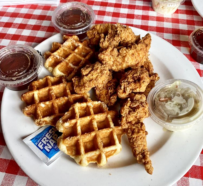 Chicken and waffles: the breakfast-dinner mashup that proves some of history's best ideas happened by delicious accident.