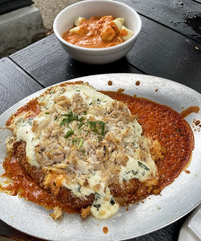 This chicken parmesan isn't just dinner&mdash;it's edible architecture. Layers of crispy chicken, bubbling cheese, and vibrant sauce create the Taj Mahal of comfort food.