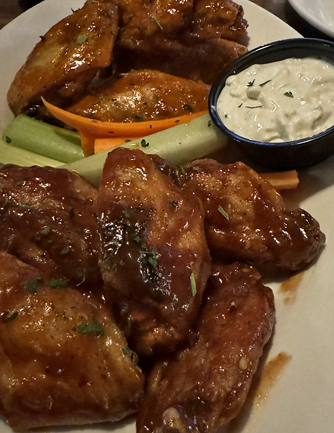 These aren't just wings &ndash; they're a sticky, glazed testament to how Irish pubs have embraced American classics while adding their own saucy interpretation.