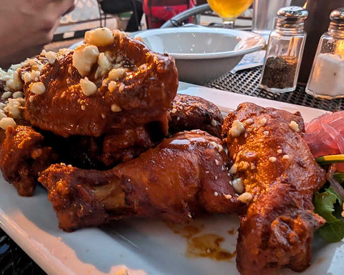 These aren't just wings; they're sticky-sweet masterpieces of controlled chaos that demand you abandon all pretense of dining etiquette. Worth it.
