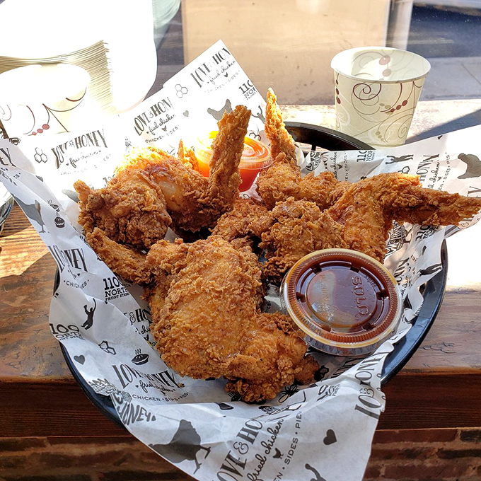 A basket of wings that proves sometimes the best things in life come in small packages. Each one a crispy, juicy masterpiece of culinary engineering.