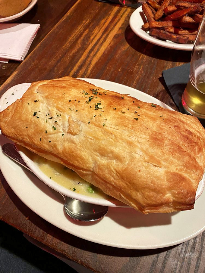 Not all heroes wear capes&mdash;some wear golden pastry. This chicken pot pie arrives like a puffed-up celebrity making a grand entrance.