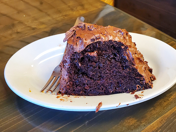 Chocolate cake so rich and decadent it should come with its own warning label: "May cause spontaneous happiness and temporary amnesia about diets."