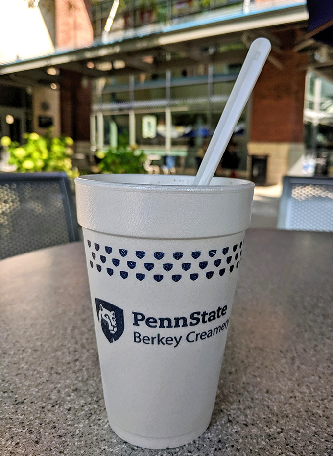 The classic Berkey cup holds what might be the world's most perfect milkshake—thick enough for a spoon, smooth enough to make you forget your troubles.