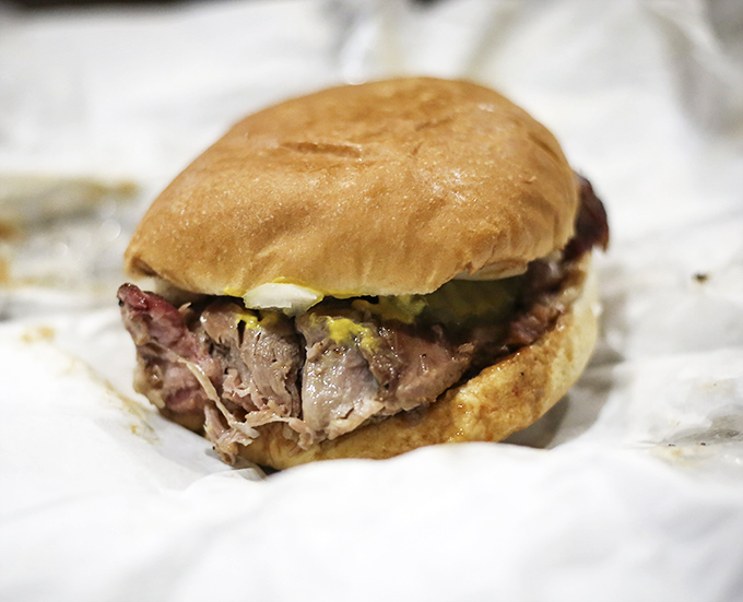 The chopped beef sandwich: where simplicity meets sublimity. Just meat, bread, and pickles creating a harmony that fancy restaurants can only dream about.