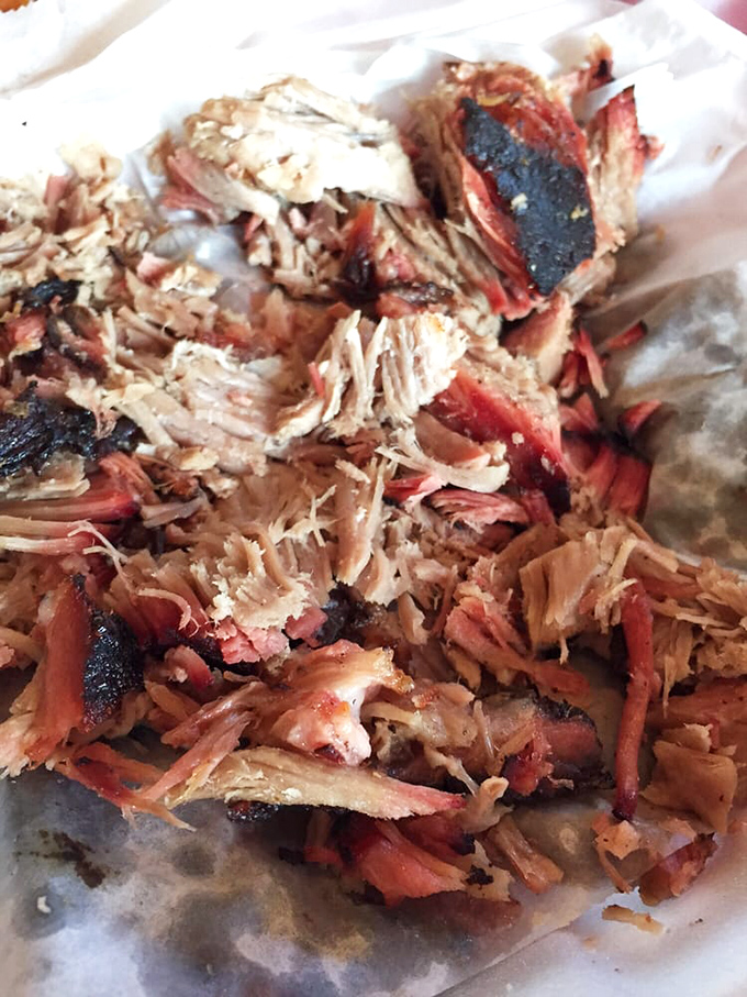 Chopped pork so tender it practically shredded itself. Those charred bits mixed in are like finding treasure in an already valuable chest.