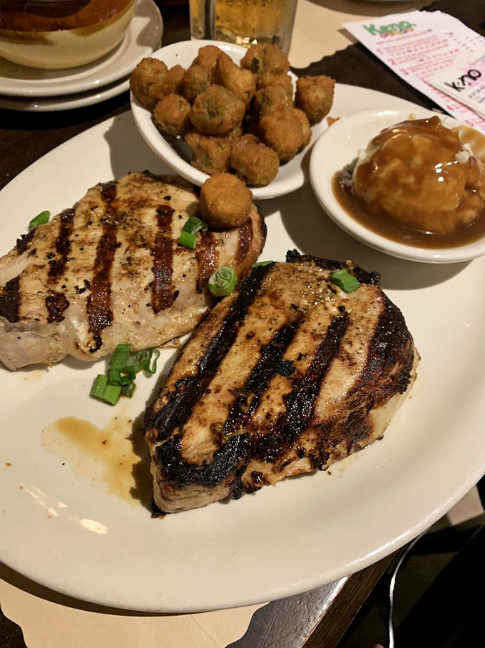 Those grill marks aren't just for show &ndash; these honey-marinated pork chops deliver a flavor punch that'll have you planning your next visit before the plate's clean.