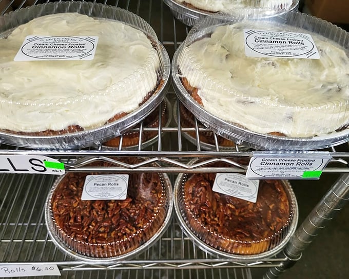 Cinnamon rolls frosted with enough cream cheese to make a cardiologist wince &ndash; but some pleasures are worth the extra treadmill time.