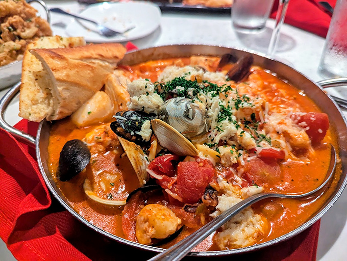 Cioppino: where tomatoes and seafood throw the best party in a bowl. This isn't soup&mdash;it's a maritime celebration with an invitation for crusty bread to dive in.