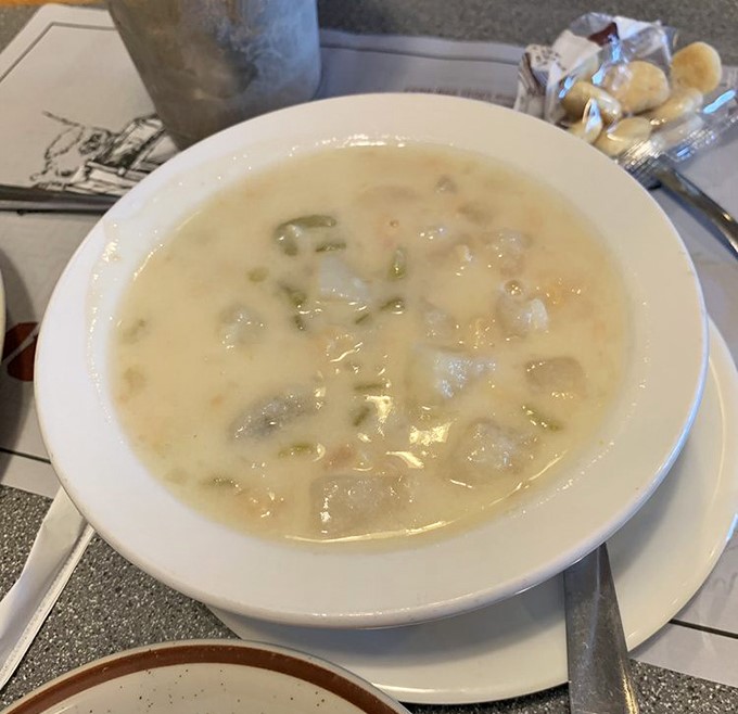 Creamy clam chowder loaded with tender morsels&mdash;Wednesday's Maryland Crab special is worth planning your week around. Liquid comfort in a bowl.