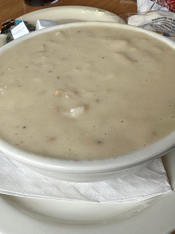 The legendary clam chowder in all its creamy glory. This bowl of comfort has converted more soup skeptics than a New England winter.
