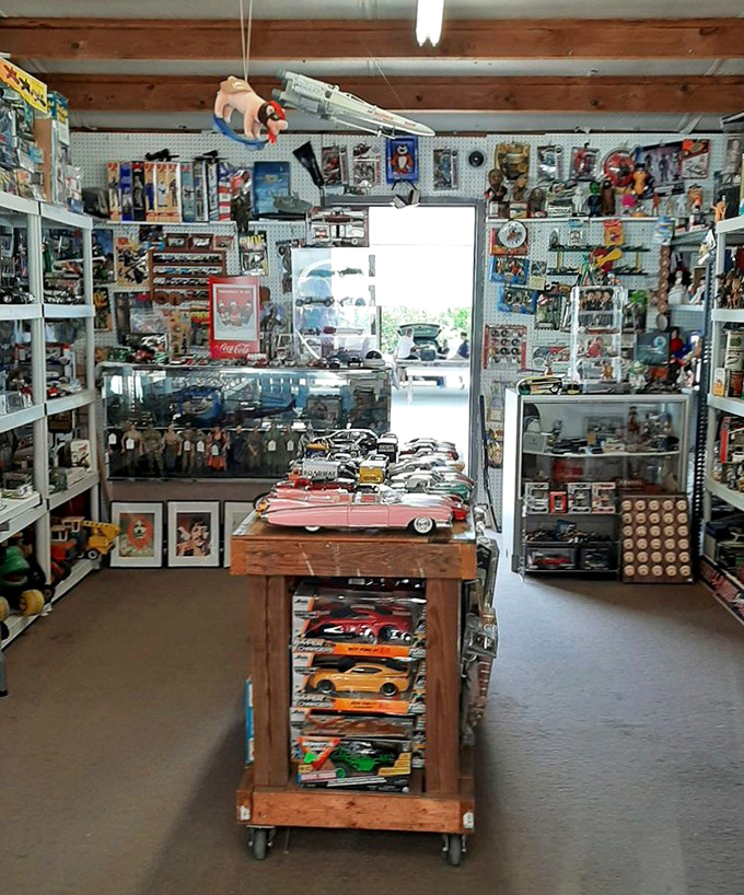 Collector heaven where childhood memories are stacked floor to ceiling. This booth has more nostalgia per square foot than your grandmother's attic.