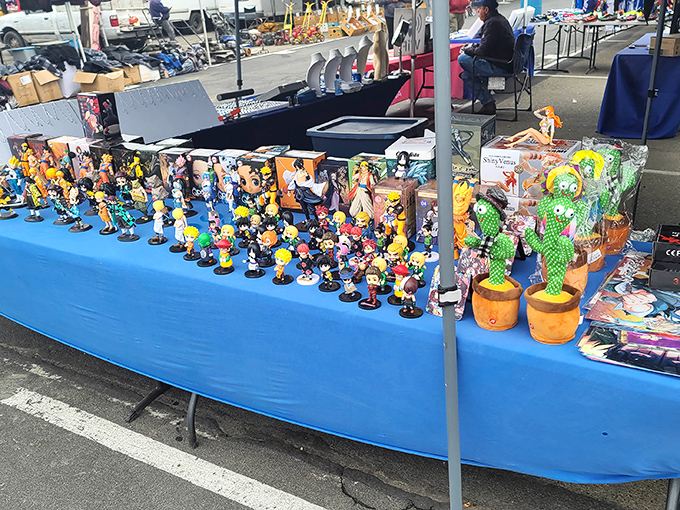 The collectibles corner where your childhood memories are for sale, possibly overpriced but definitely worth the nostalgia trip.