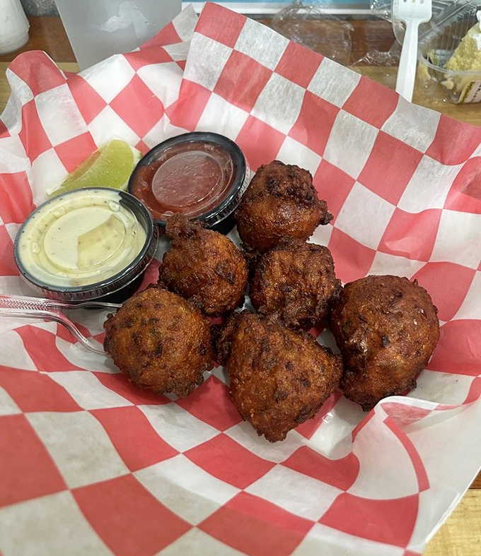 Conch fritters: golden-brown spheres of happiness that make you wonder why you ever wasted time on lesser fried foods.
