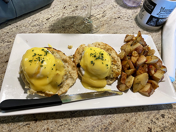 Eggs Benedict: where hollandaise sauce flows like liquid gold and English muffins become thrones for perfectly poached eggs.