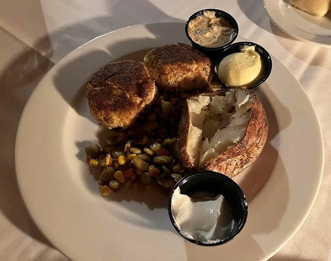 These crab cakes are what happens when someone decides that "mostly crab" isn't good enough&mdash;they're going for "practically all crab."