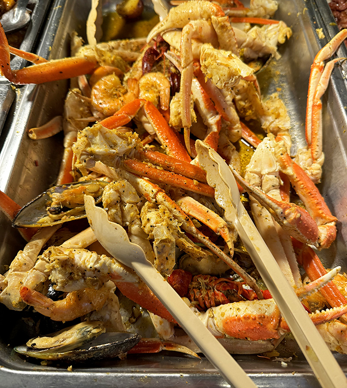 Snow crab legs&mdash;the undisputed royalty of any buffet. Nothing says "special occasion" quite like these seasoned beauties.