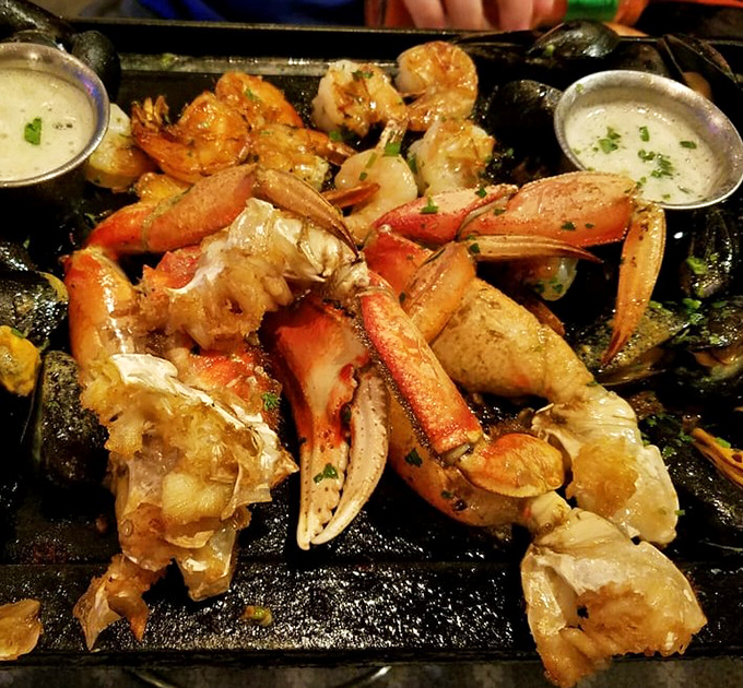 This sizzling crab skillet arrives like edible treasure, steaming hot and absolutely irresistible to resist.