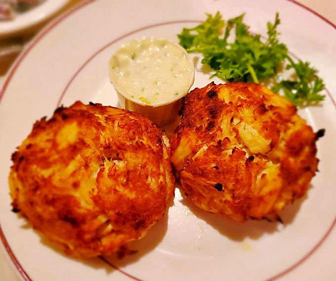 These golden-brown crab cakes are what Maryland dreams about at night—all crab, minimal filler, maximum happiness.