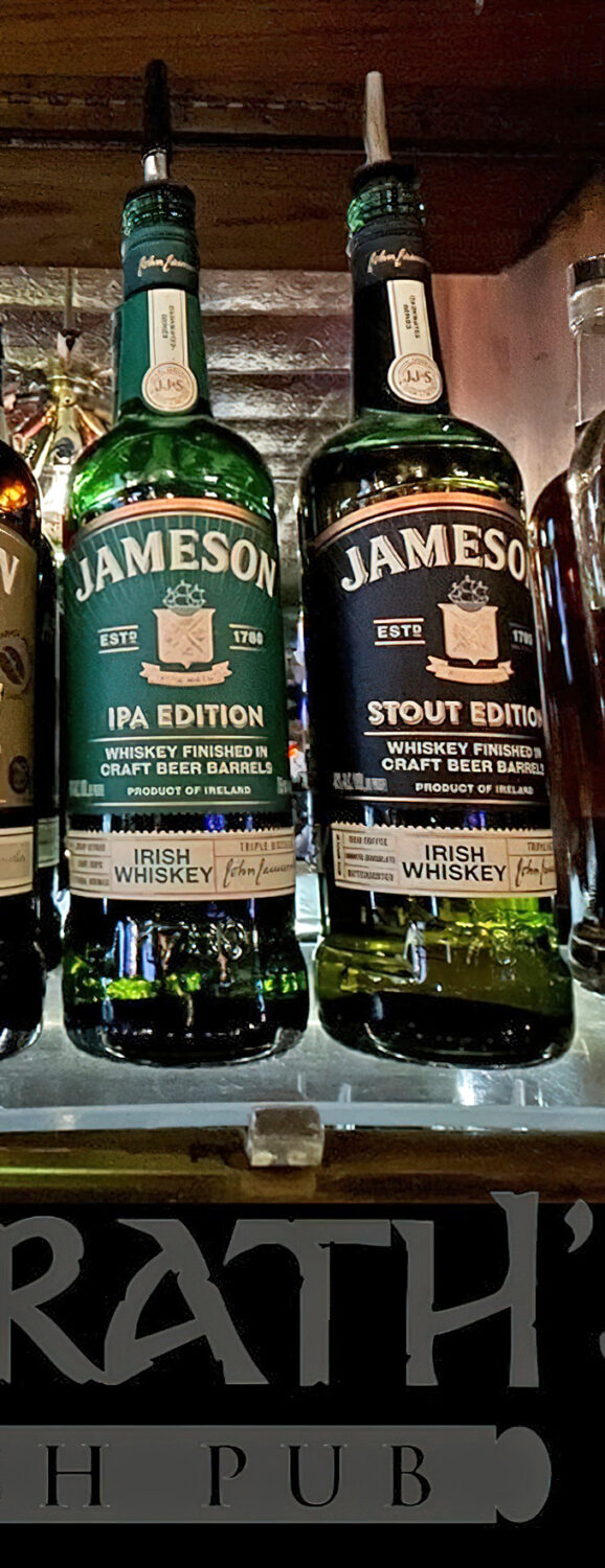 Specialty Jameson editions line the bar shelves like liquid trophies, promising flavor adventures beyond your standard Irish whiskey experience.