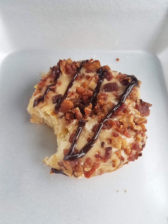 A maple bacon creation that answers the eternal question: "What if breakfast foods had a delicious identity crisis?" The answer is glorious.