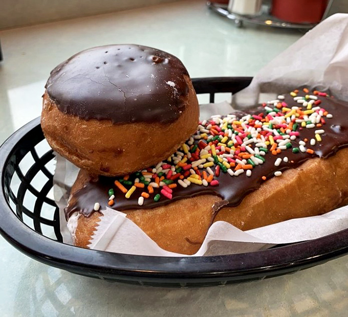 Chocolate-topped perfection waiting in a simple basket—proof that sometimes the best things in life don't need fancy packaging.