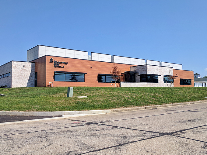 The modern Deaconess Clinic building blends contemporary design with practical healthcare access, showing Boonville embraces progress while honoring its small-town roots.