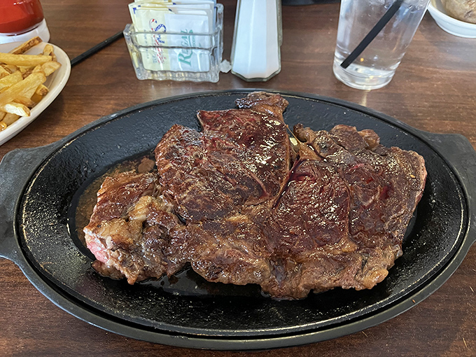 A perfectly seared Delmonico steak that would make any steakhouse in the big city jealous.