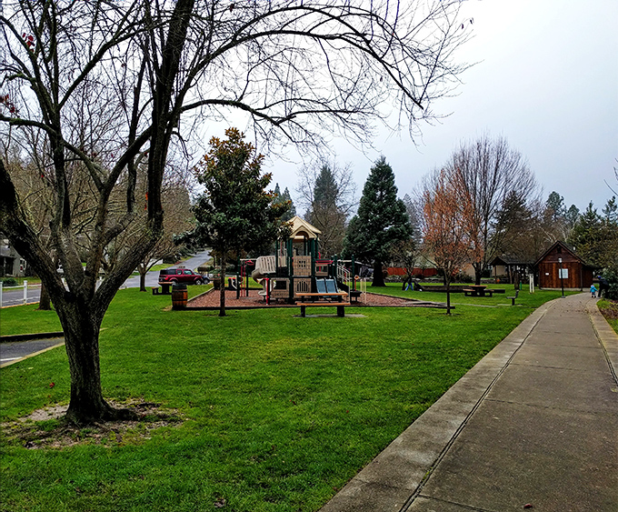 This charming park offers the perfect spot for kids to burn energy while parents pretend they wouldn't rather be wine tasting. Balance achieved!