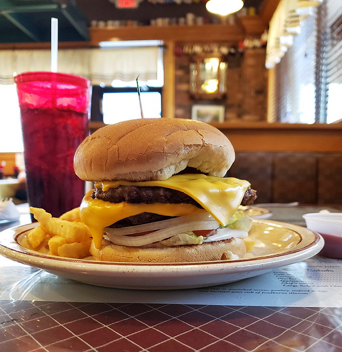 This towering double cheeseburger proves that bigger really can be better sometimes.