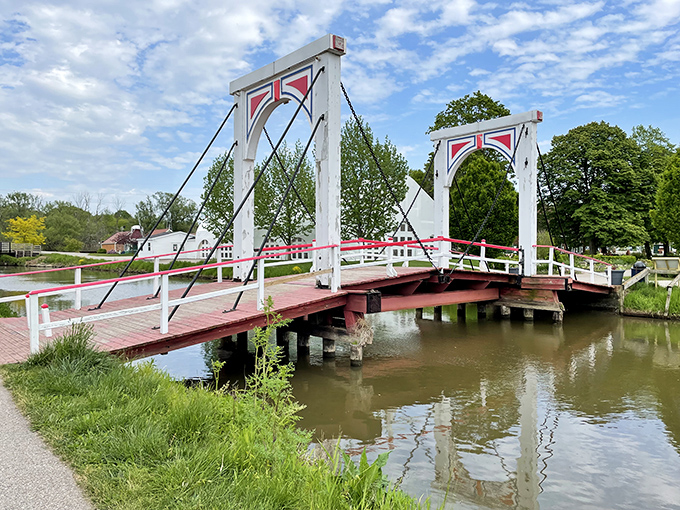 Not just any bridge—a slice of old-world engineering that pivots with purpose, connecting Holland's past with its present.