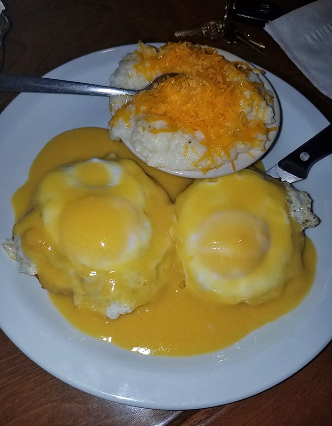 Hollandaise sauce should be its own food group. Here, it blankets eggs Benedict like a golden comforter you wish you could curl up in.