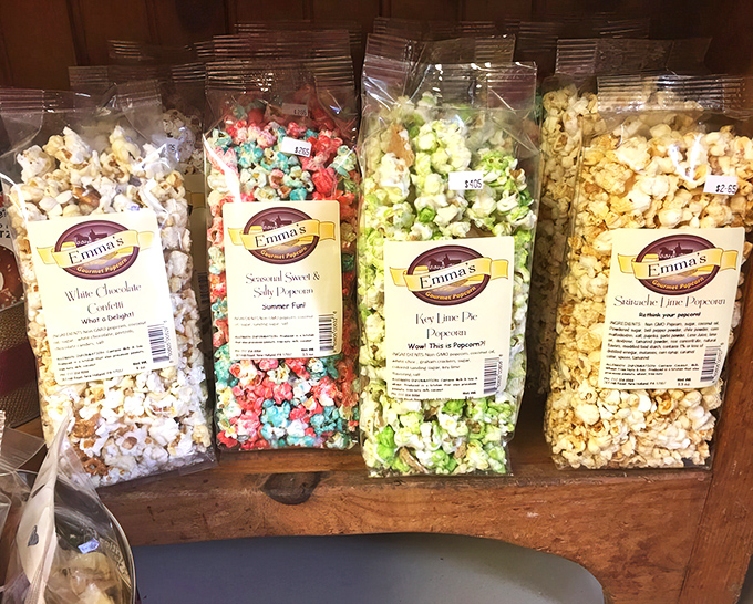 Emma's Popcorn brings a rainbow of flavors to complement Hammond's pretzel paradise. Key Lime Pie popcorn? My curiosity is as popped as these kernels!