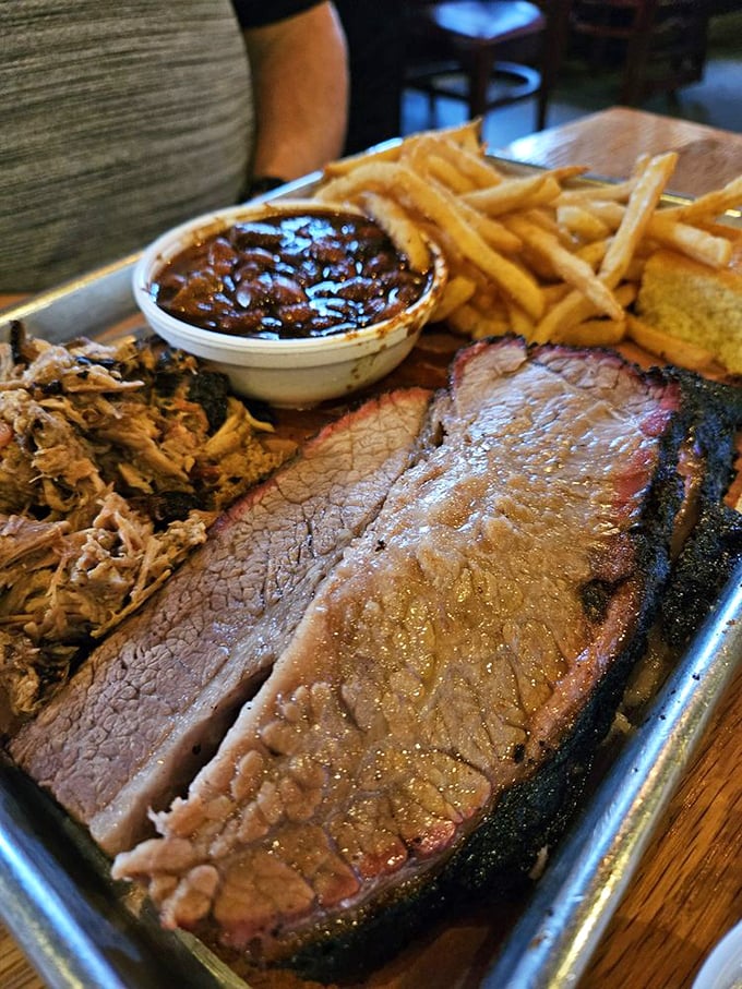 Brisket so perfectly rendered it makes Texas nervous. That smoke ring isn't just pink&mdash;it's the barbecue equivalent of a Michelin star.