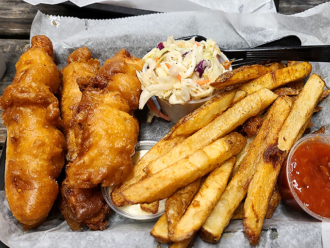 Golden-battered fish, hand-cut fries, and coleslaw that doesn't come from a bucket&mdash;the holy trinity of beachside dining done right. 