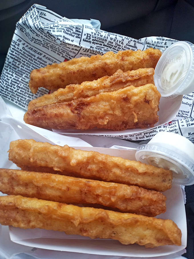 Fish pieces that look like they jumped straight from the fryer to your newspaper&mdash;crispy, golden, and ready for a malt vinegar shower.