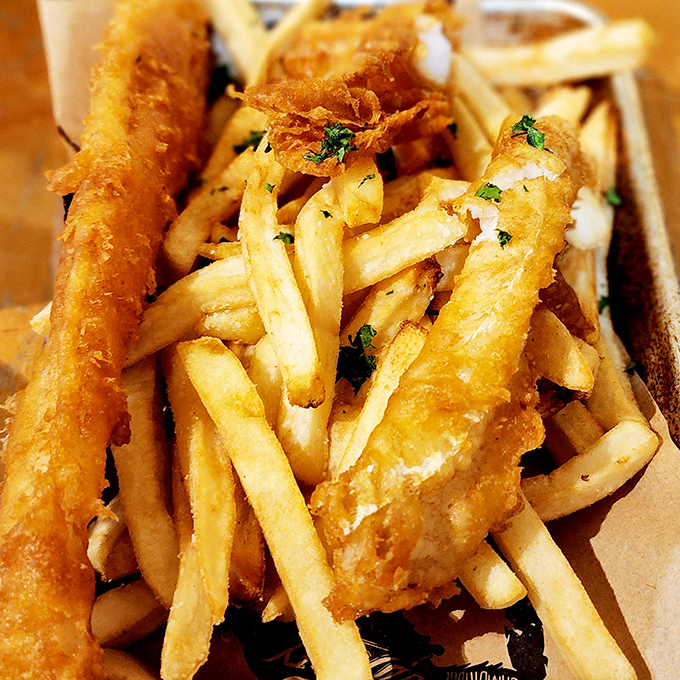 British comfort food gets the Maryland treatment &ndash; crispy, flaky, and absolutely worth the calories.