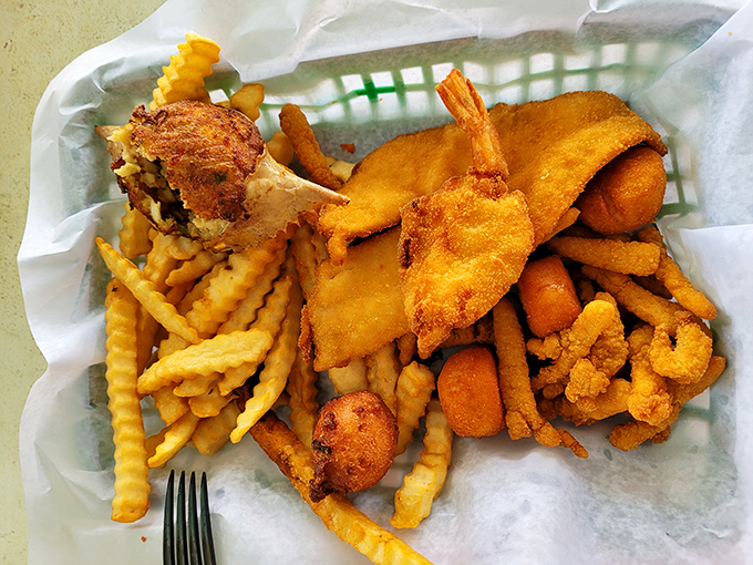 Golden-fried perfection that makes you wonder why anyone would eat seafood any other way. Crispy outside, tender inside – the Florida way.