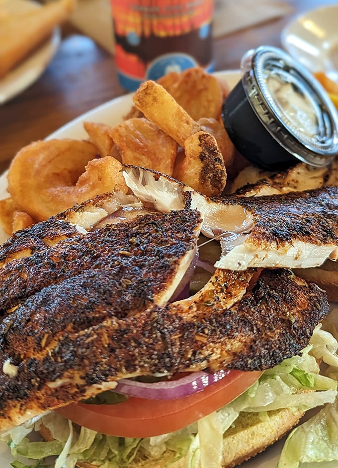 The legendary blackened fish sandwich&mdash;worth the drive from anywhere in Florida. This isn't lunch; it's a pilgrimage.