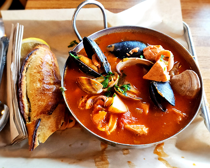 This fisherman's stew isn't just a meal&mdash;it's a maritime celebration in a bowl. The toast is just there to soak up your tears of joy.