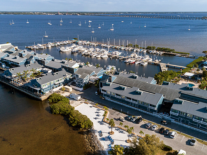 Boat envy reaches critical levels at Fishermen's Village marina, where vessels bob gently in protected waters and owners pretend maintenance costs aren't keeping them up at night.