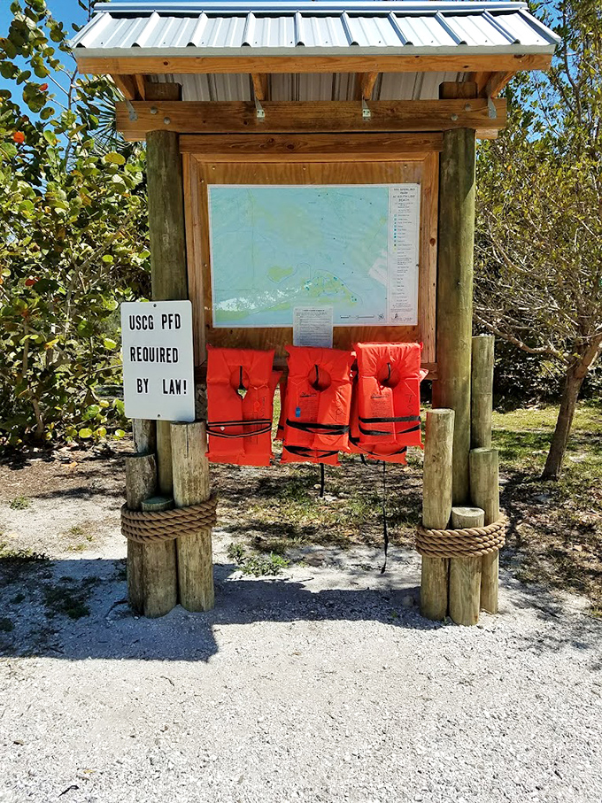 Safety first, style second – though these life vests make drowning look surprisingly fashionable.