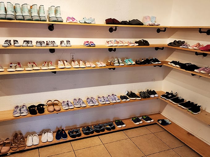 Shoe paradise organized by someone who understands that finding the perfect secondhand kicks is like reuniting with a long-lost friend.