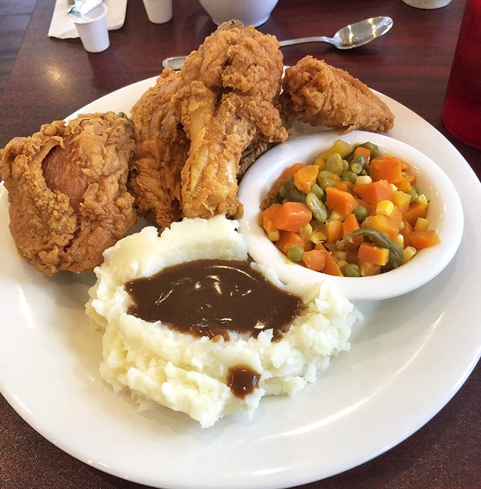 Fried chicken this gloriously golden brown doesn't just happen by accident&mdash;it's the result of diner wisdom passed down through generations of breakfast wizards.